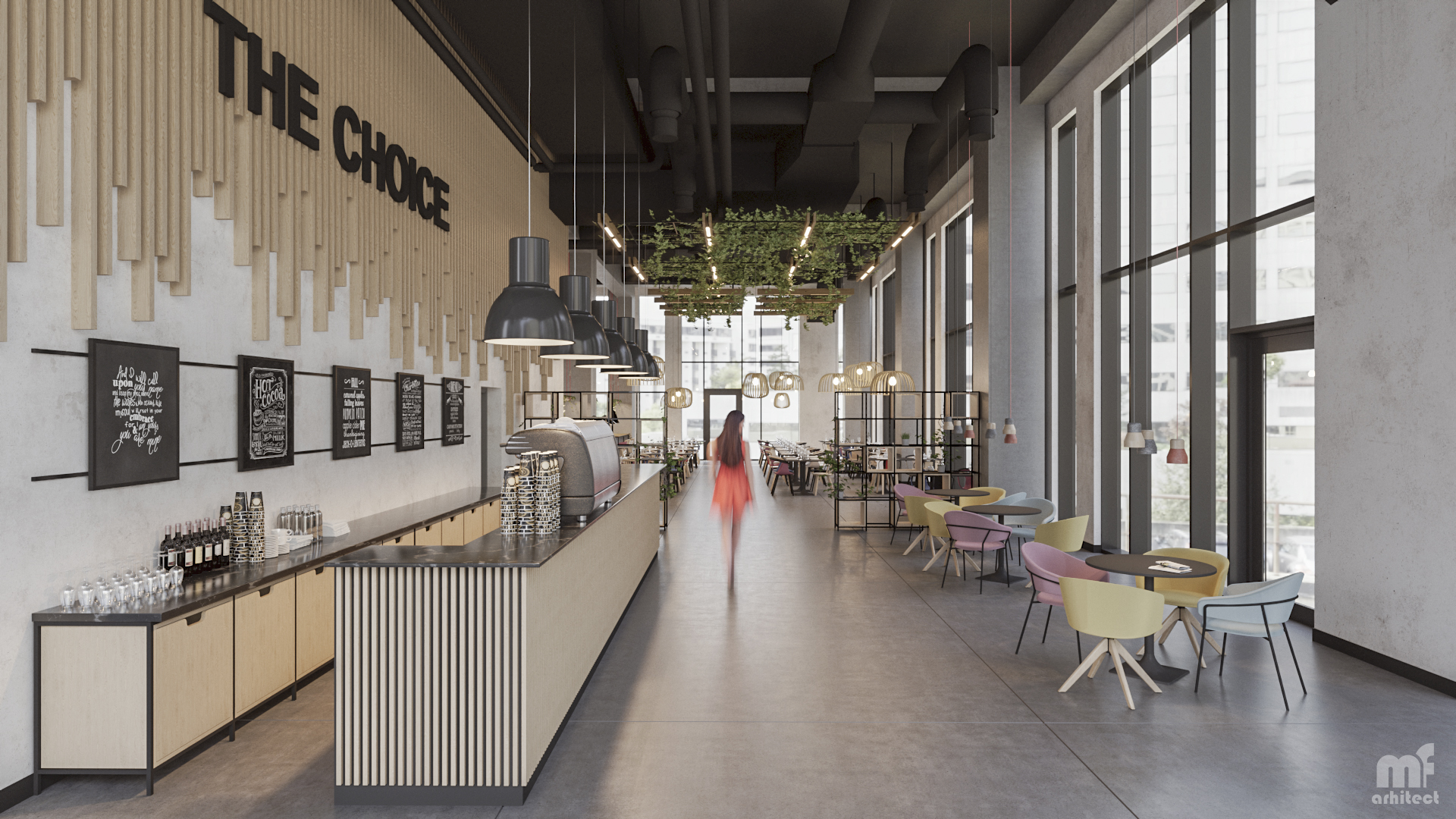 Proiect amenajare restaurant The Choice - The Bridge · MF Arhitect